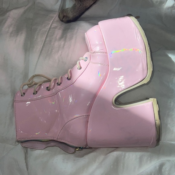 Demonia | Shoes | Demonia Pastel Pink Platform Boots | Poshmark